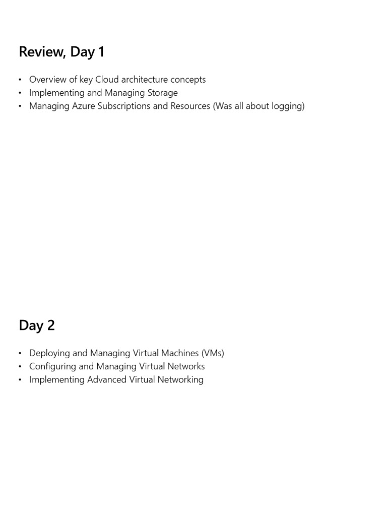 Review, Day 1 | PDF | Virtual Machine | Backup