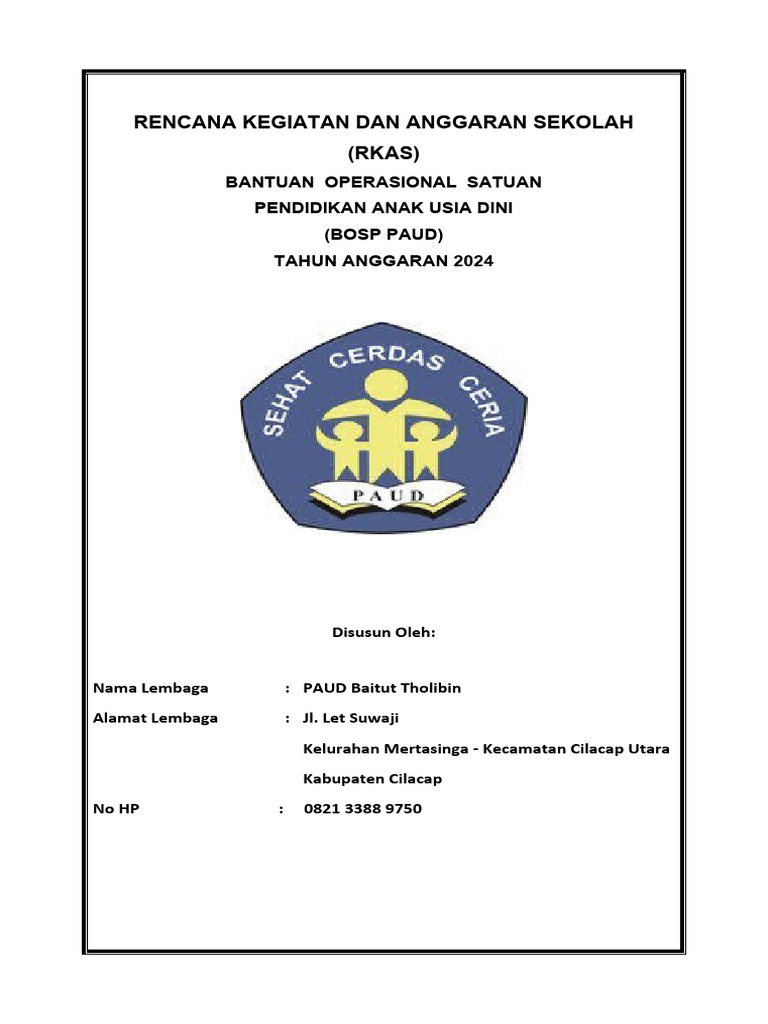 Sampul Rkas Bosp Tahun 2024 | PDF