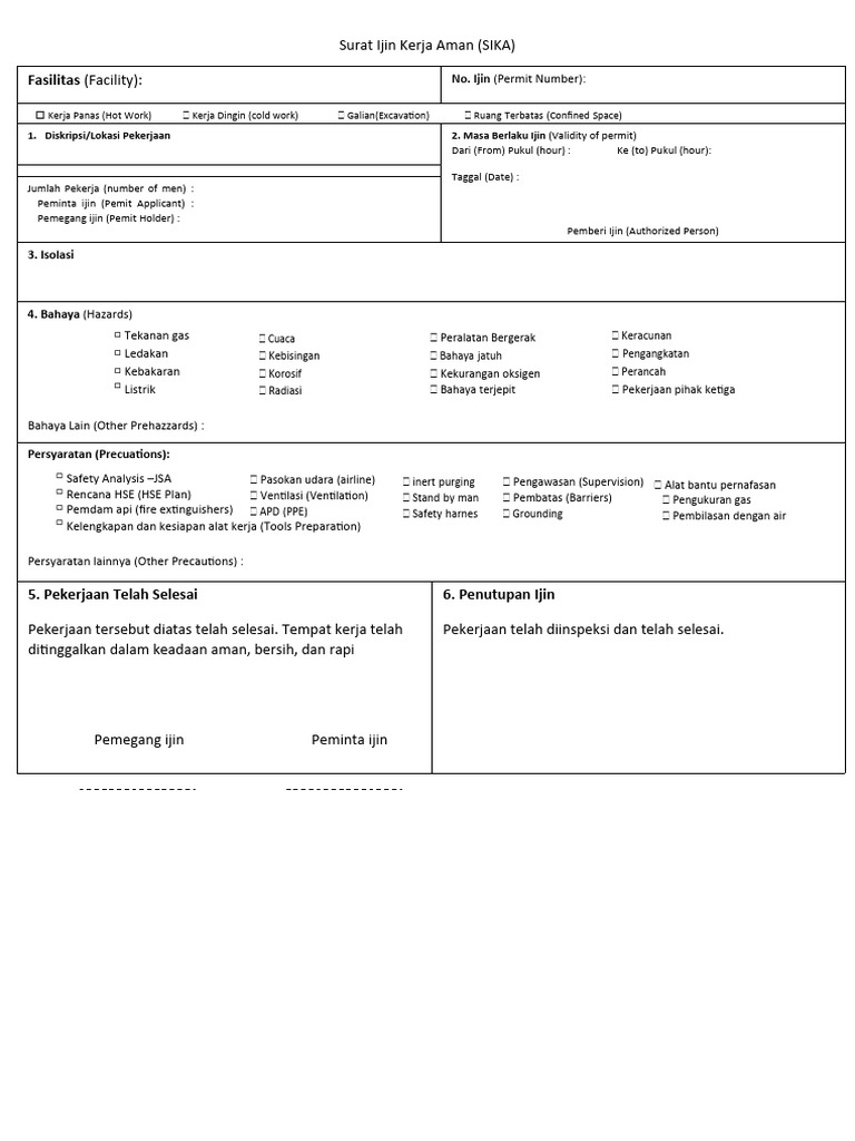 2 Sika Permit Form | PDF