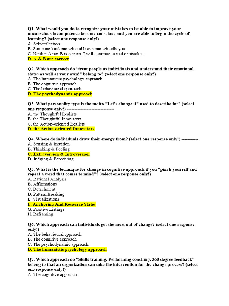 Process Test Change Management | PDF | Cognition | Personality Type