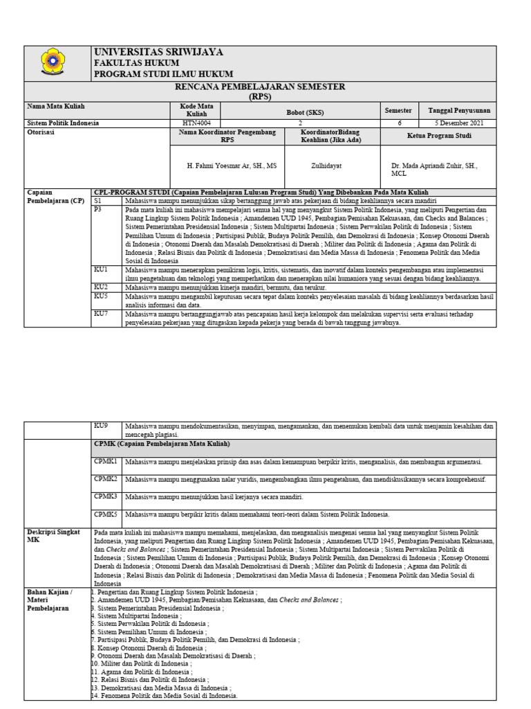 RPS Sispol 2021 | PDF | Sains & Matematika