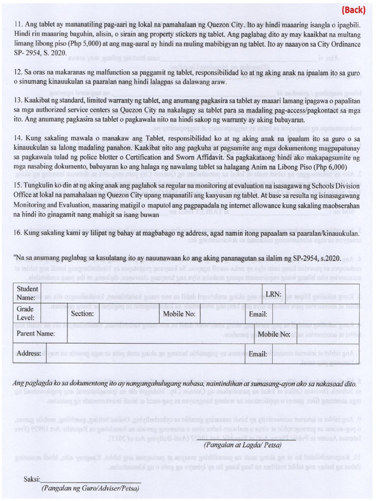 Tab Renewal Back | PDF