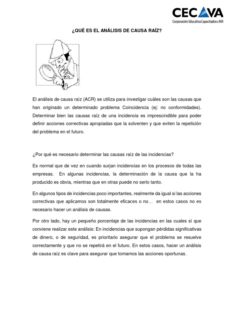 Tema4.6 - Causa Raiz Par Ala Mejora Continua | PDF