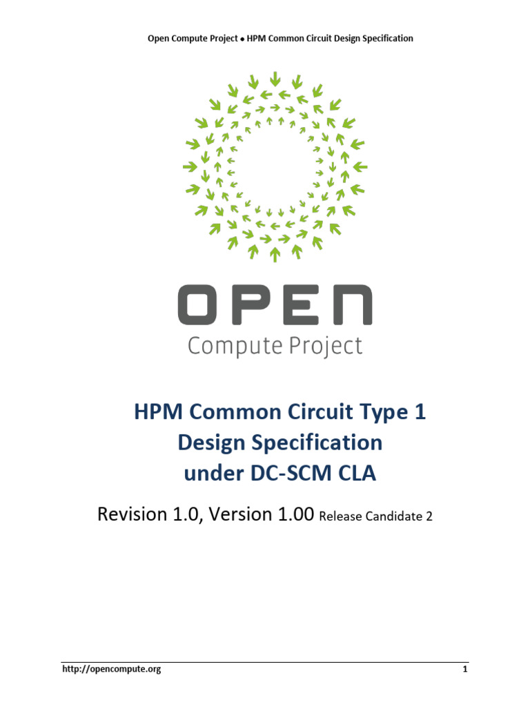 OCP HPM Common Circuit Type1 Design Spec Rev1p0 Ver1p00 RC2 | PDF ...