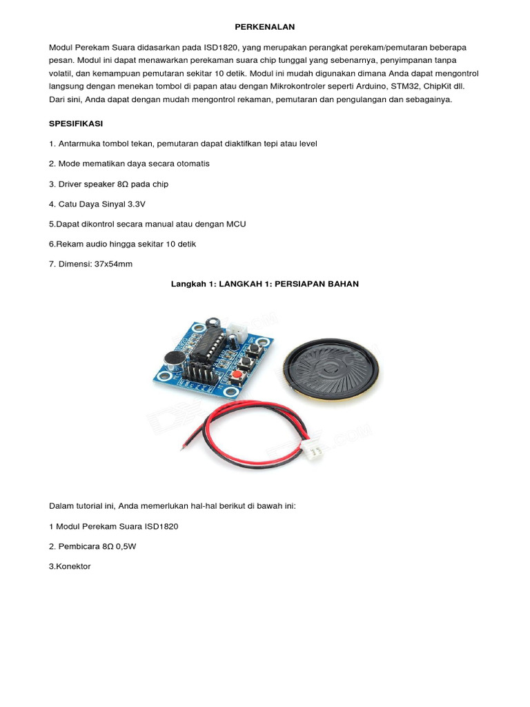 Tutorail Modul Rekam Suara | PDF