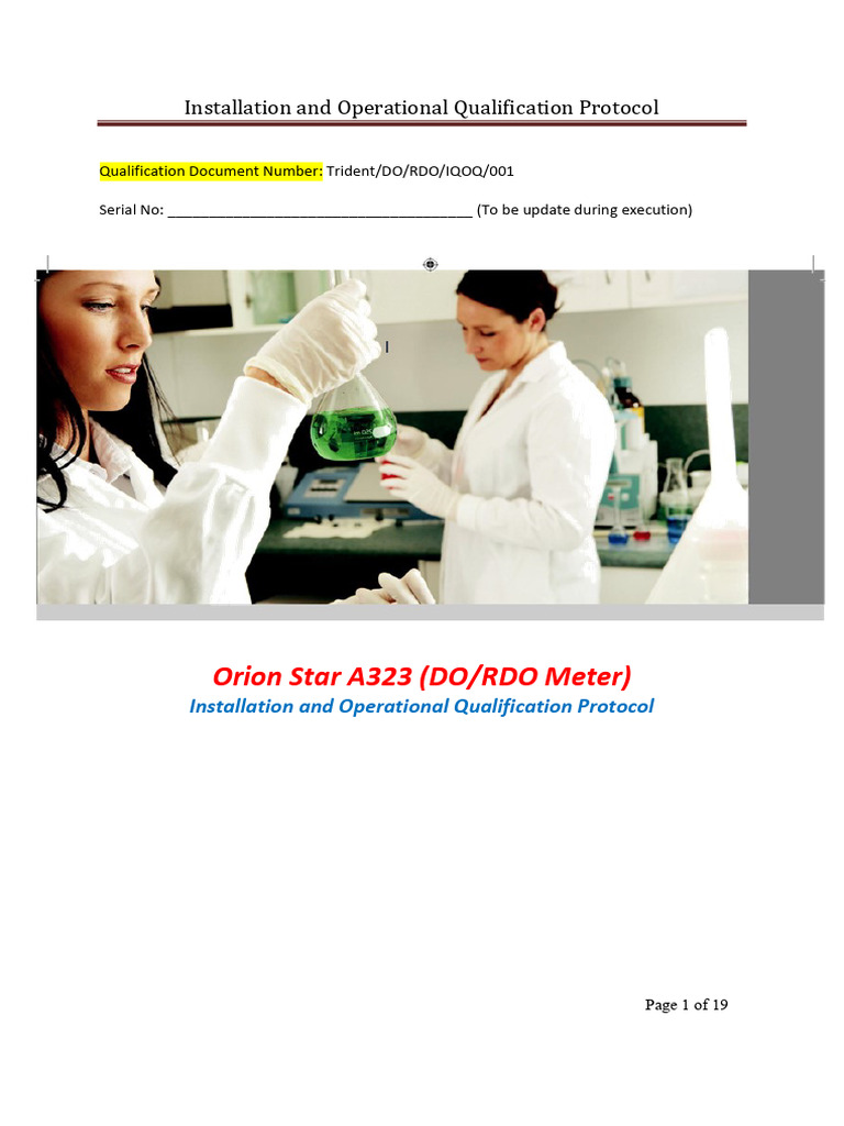 Iq Oq Star A323 Do Rdo Meter | PDF | Verification And Validation | Calibration