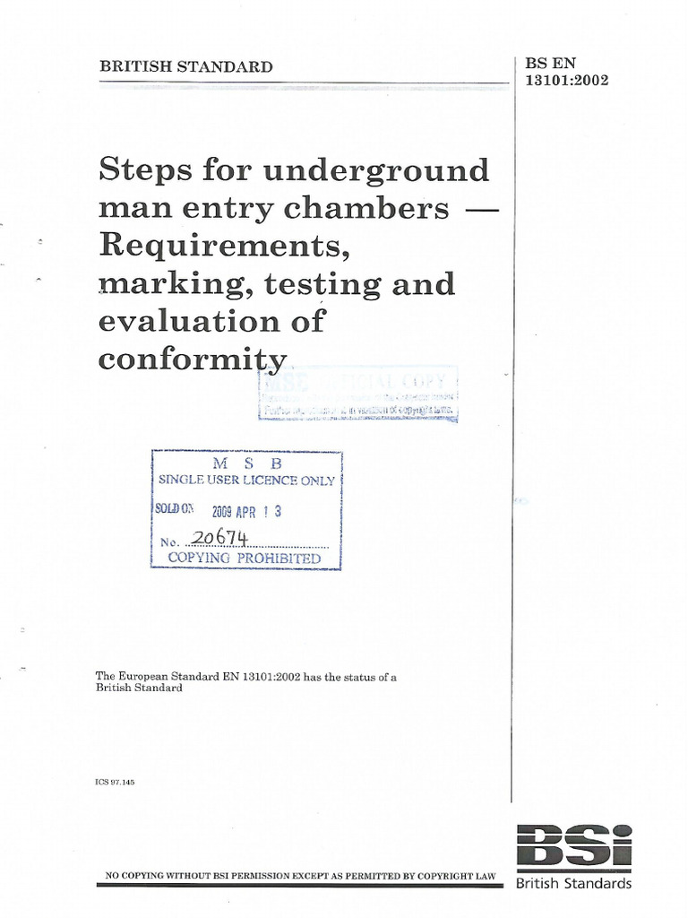 BS 13101 - 2002 | PDF