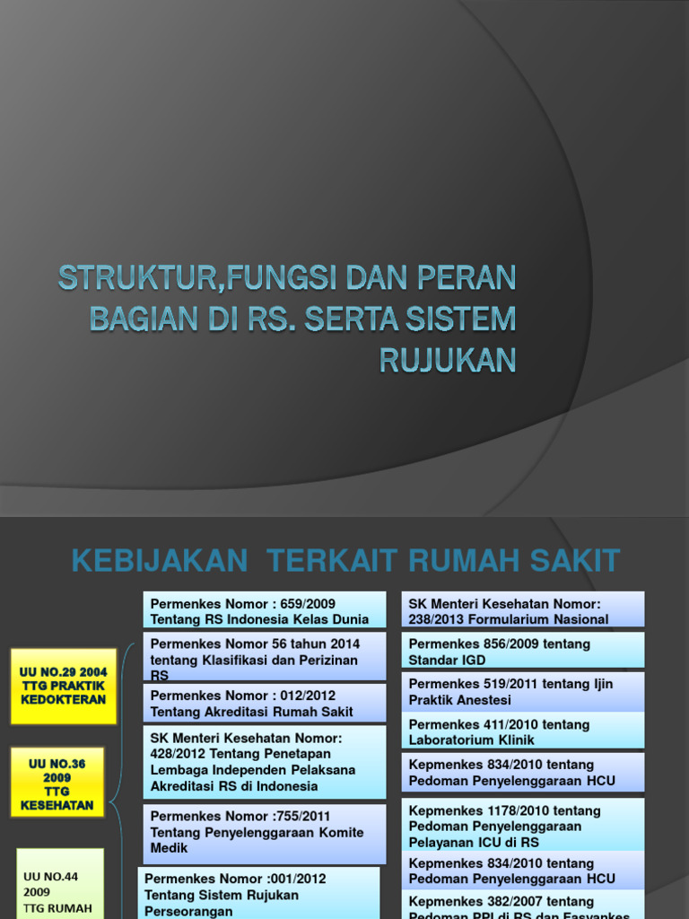 STRUKTUR, FUNGSI DAN PERAN BAGIAN DI RS-digabungkan | PDF