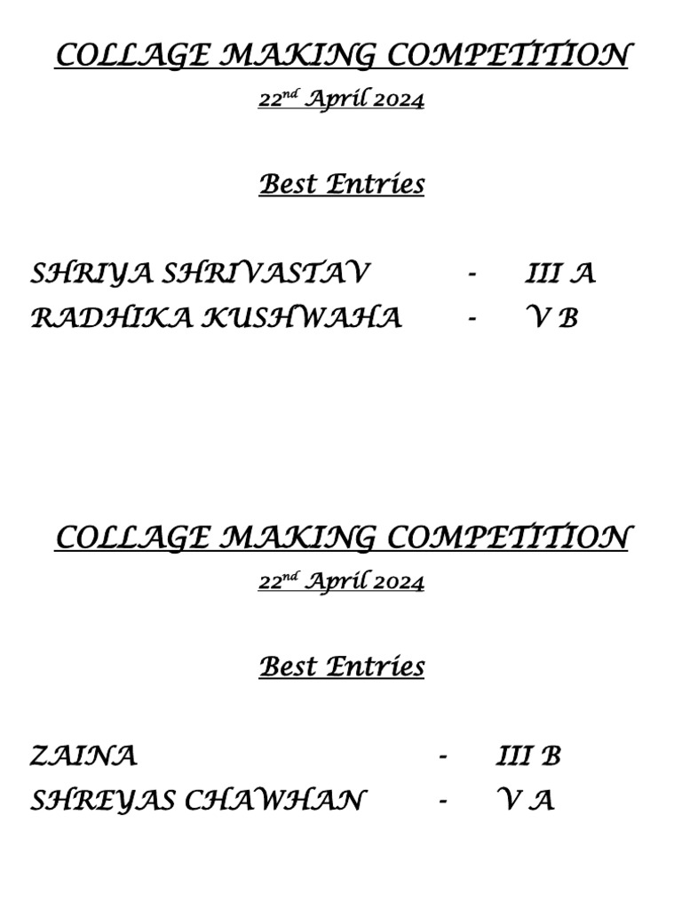 Collage Making Comptt | PDF