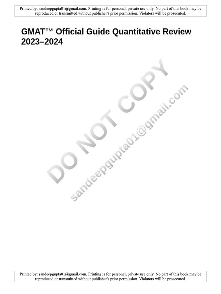 OG 2023-24 Quantitative Review Guide | PDF