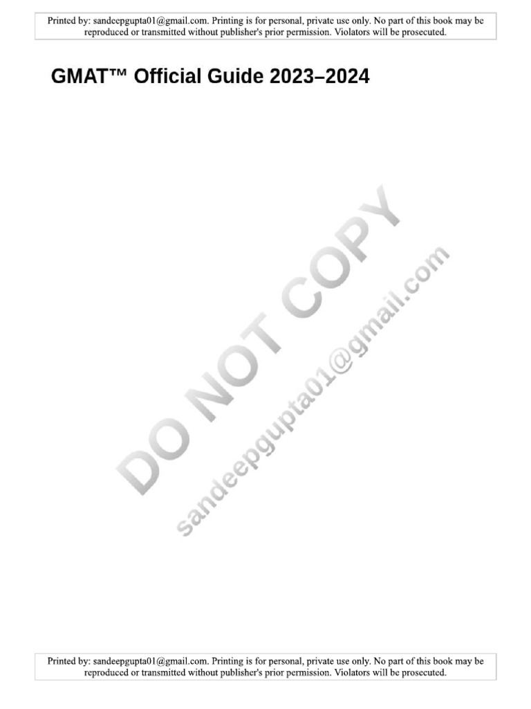 OG 2023-2024 (GMAT Official Guide 2023-24) | PDF