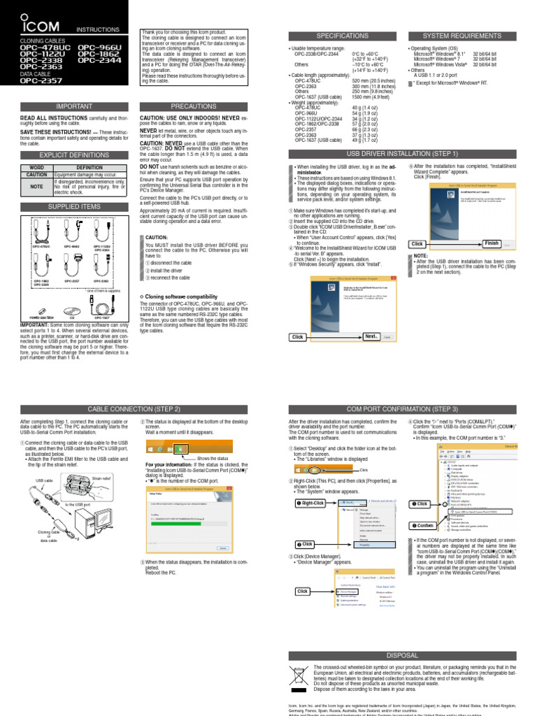Cloning Cable Instructions | PDF | Usb | Personal Computers