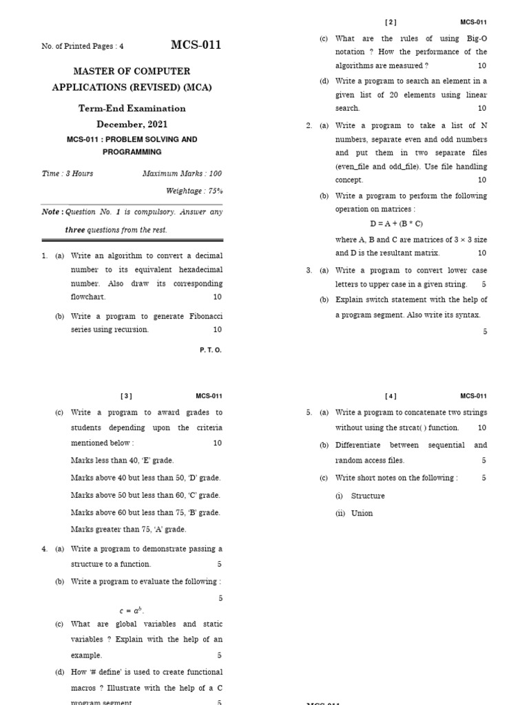 Mcs 011 Dec 21 Pdf Programming Computer Program 