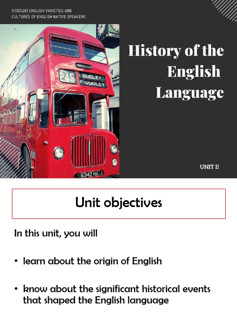 Unit 2 - History of The English Language Part I (Student Version) | PDF ...