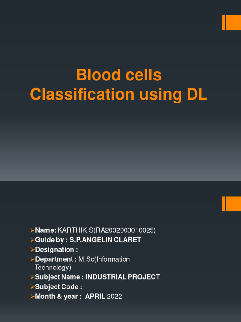 Blood Cell Classification | PDF | Red Blood Cell | Deep Learning