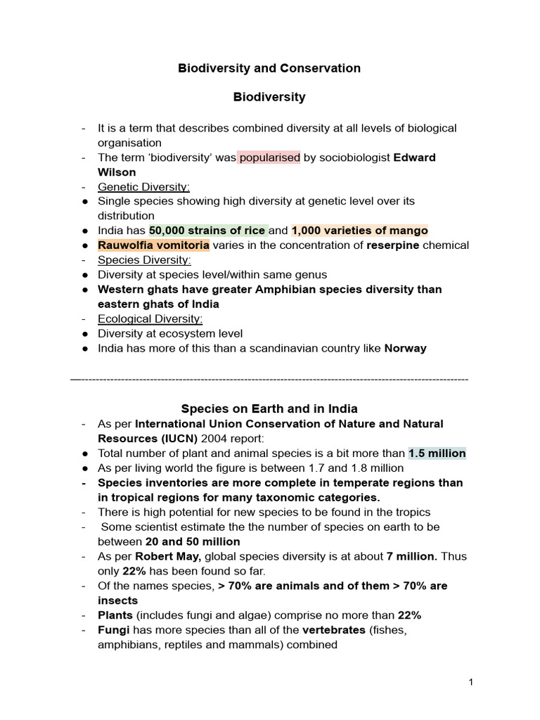 Biodiversity and Conservation | PDF | Biodiversity | Extinction
