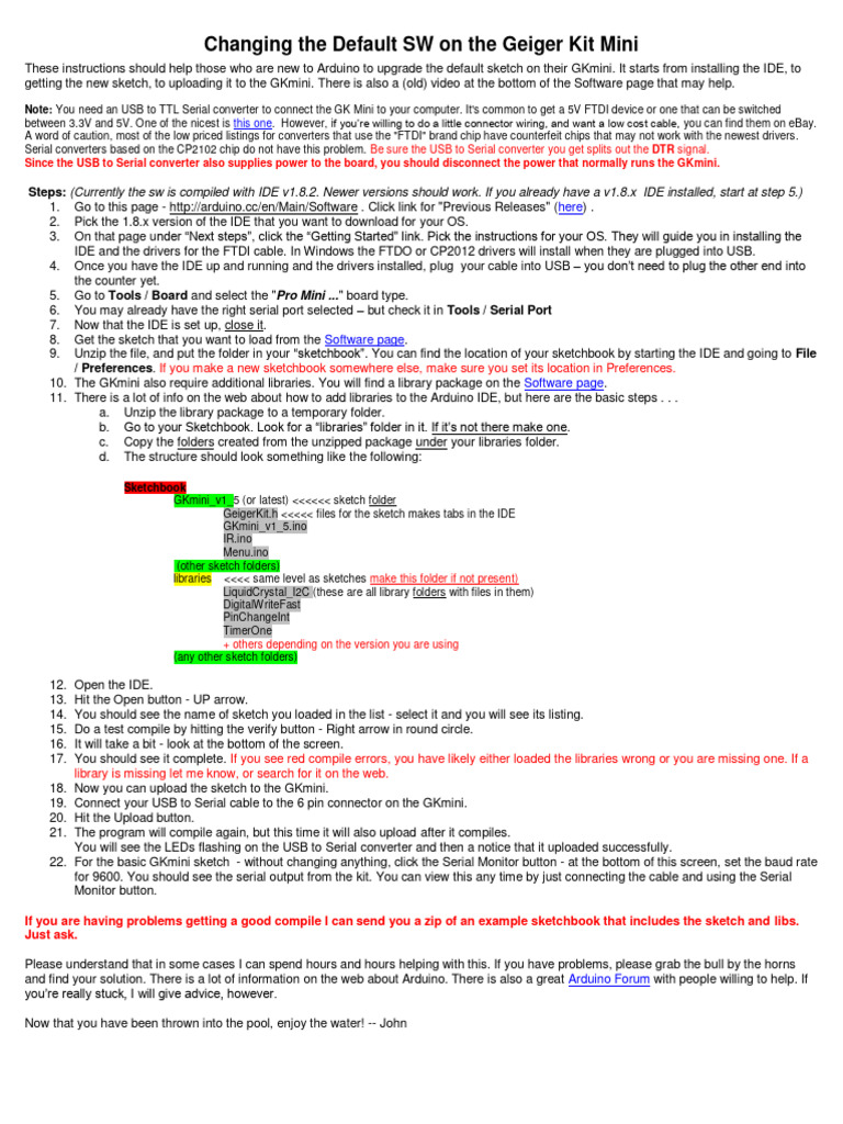 GK Mini Install IDE and Change SW | PDF | Usb | Arduino