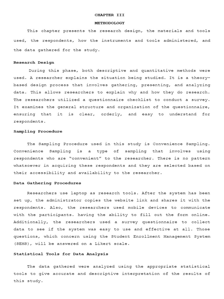 CHAPTER-III | PDF | Survey Methodology | Questionnaire