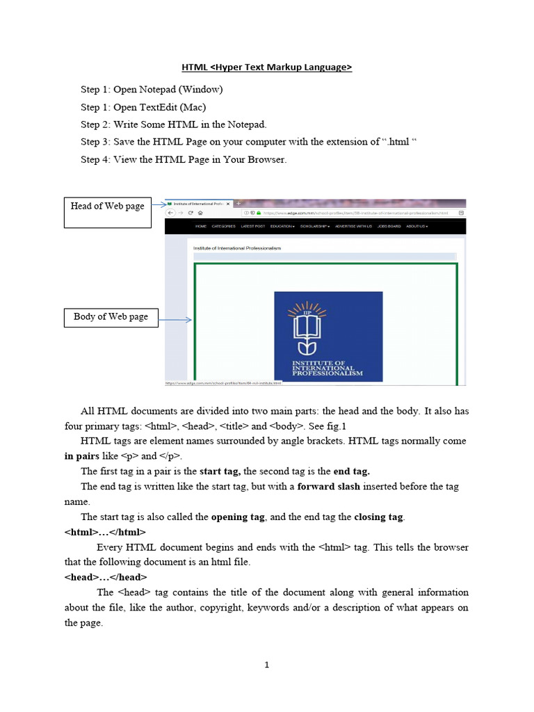 HTML Notes | PDF | Html Element | Html