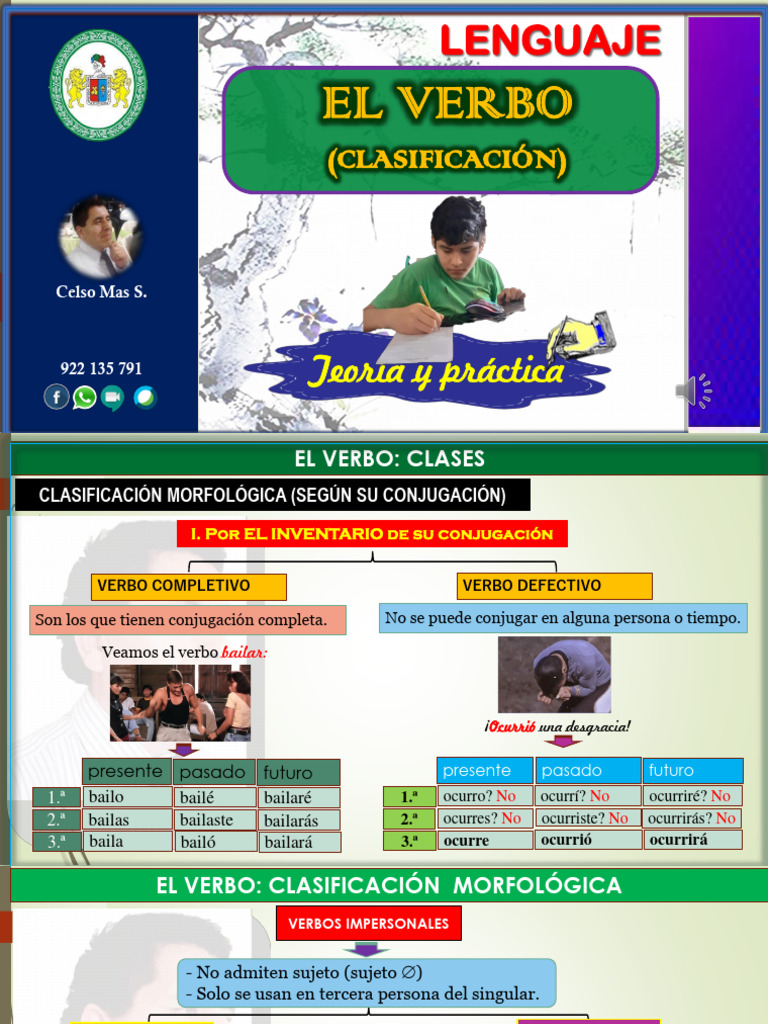 Verbo Clasificación Pdf Verbo Conjugación Gramatical