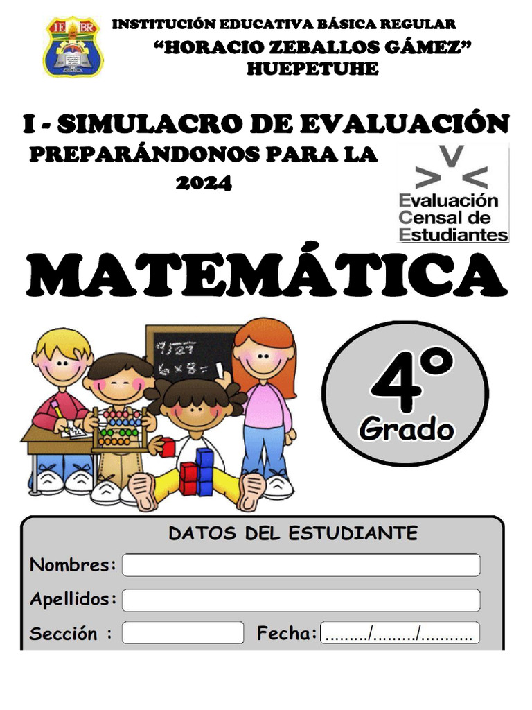 Primer Simulacro 2024 Ece Cuarto Grado Matematica | PDF | Geometría Elemental | Geometría del ...