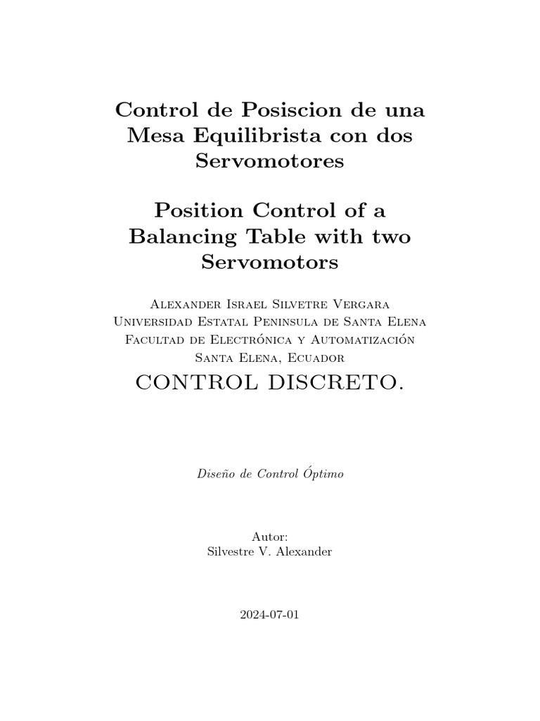 Control Optimo | PDF | Matriz (Matemáticas) | Ecuaciones