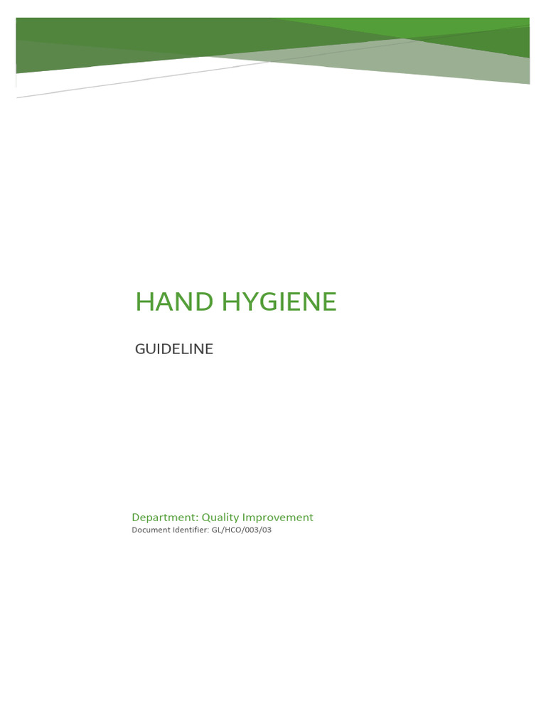 Hand Hygiene Guidelines | PDF | Hand Washing | Hygiene