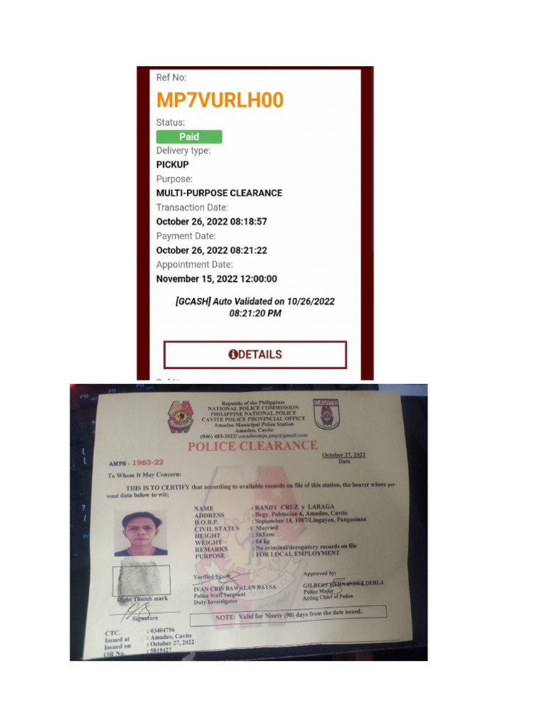 NBI Receipt With Police Clearance | PDF