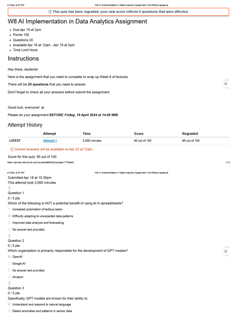 W8 AI Implementation in Data Analytics Assignment_ KM-Feb24-Jayapura | PDF | Artificial ...