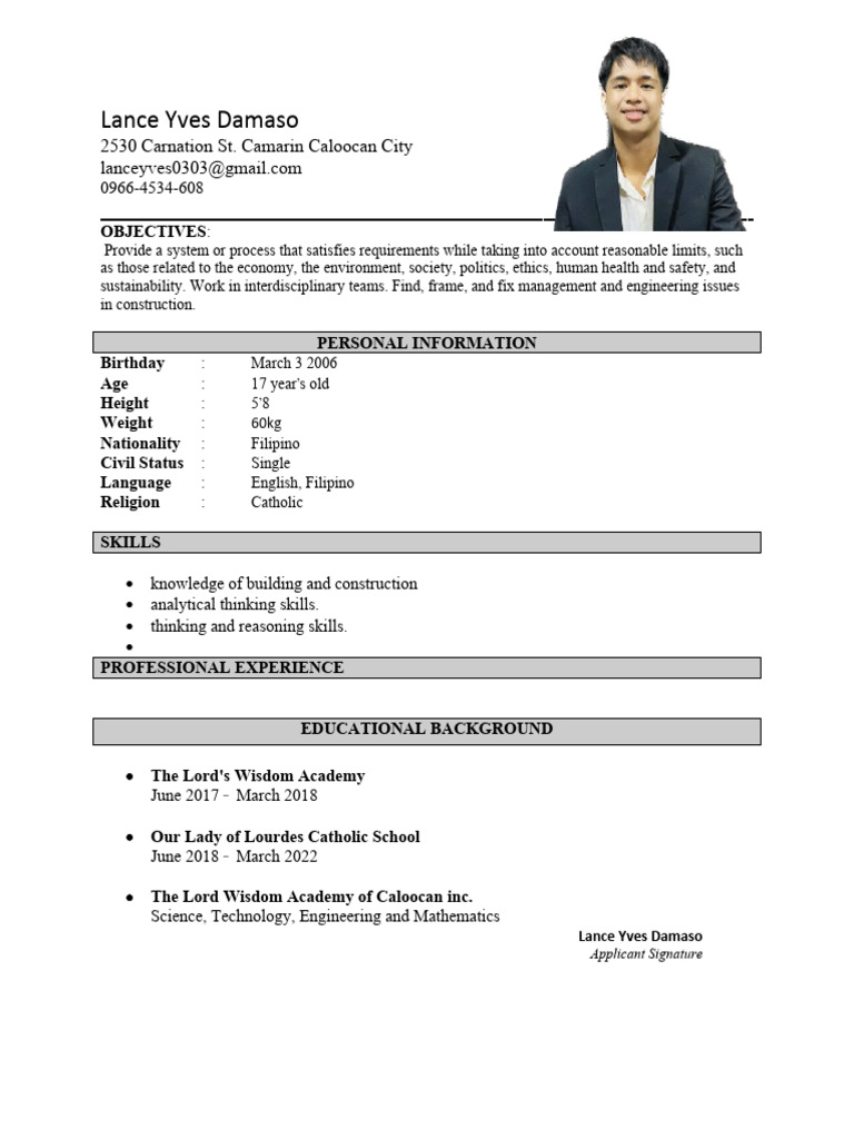 Damaso Resume | PDF