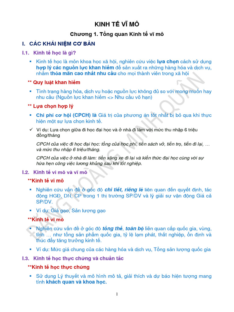 Chuong 1 - Tong Quan Kinh Te Vi Mo - Macro | PDF