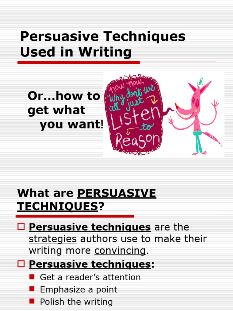 Persuasive Techniques | PDF | Cognition