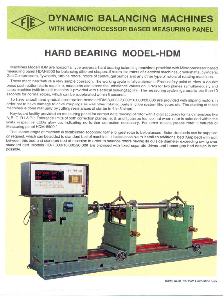 Dynamic Balancing Machine - HDM | PDF