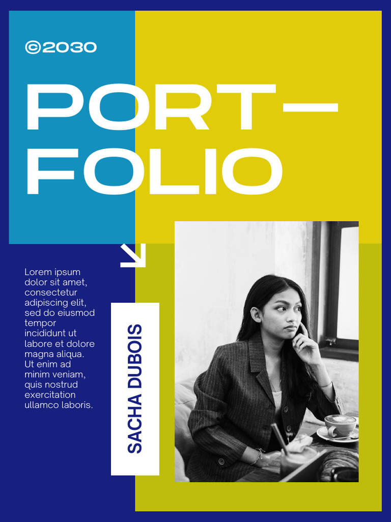 Yellow and Blue Modern Simple Port-folio | PDF