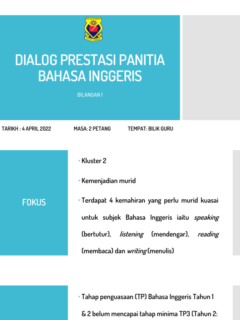 Dialog Prestasi Panitia Bil 1 | PDF