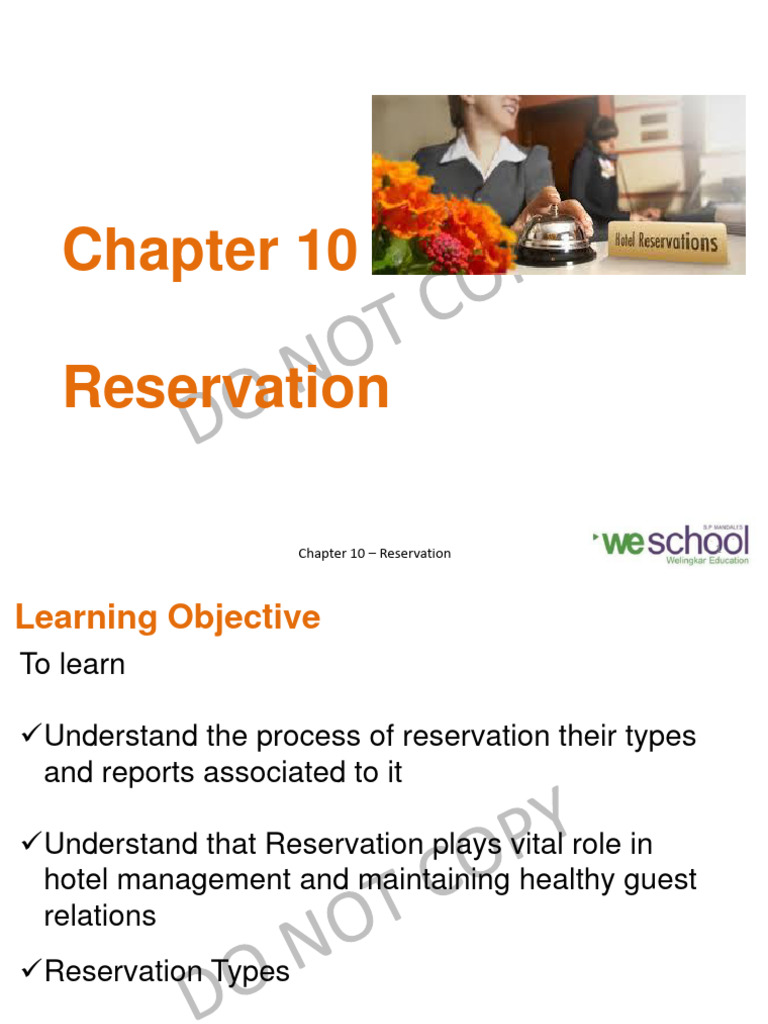 Chapter 10 - Reservation | PDF | Hotel | Economies