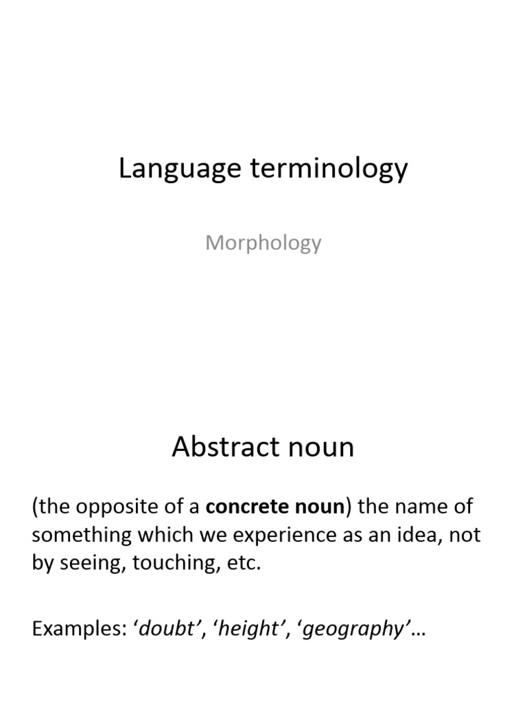 Language Terminology | PDF | Verb | Adjective