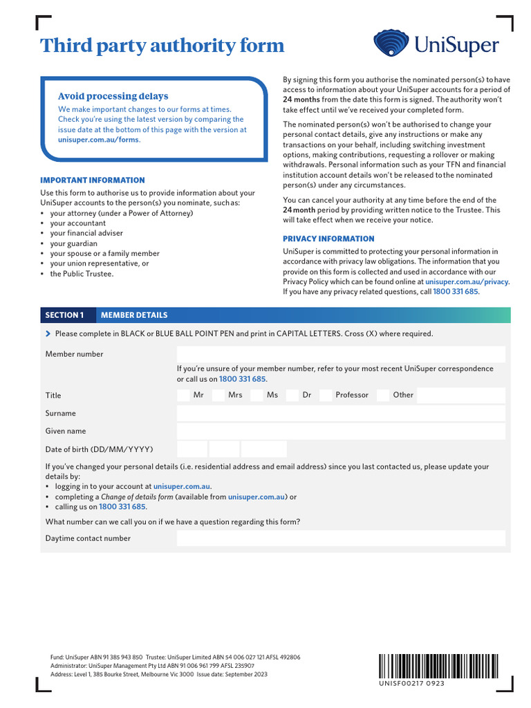 Third Party Authority Form | PDF
