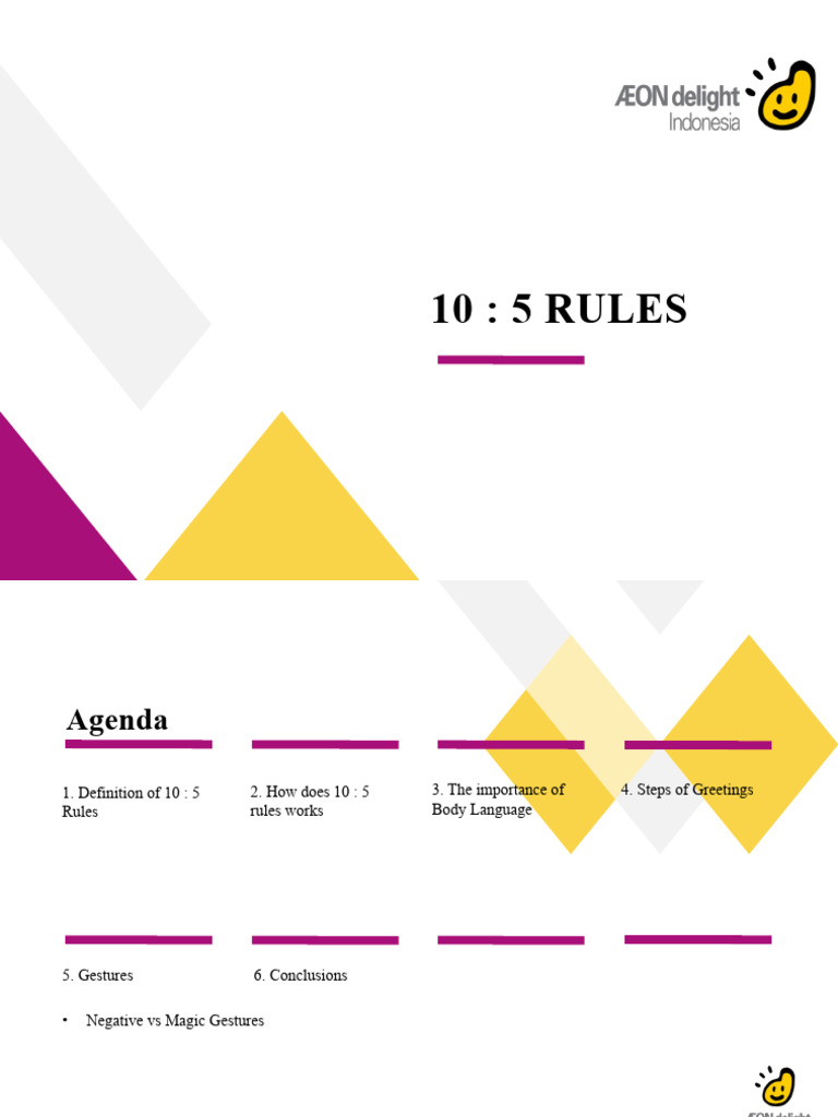 10 - 5 Rules - Hospitality | PDF