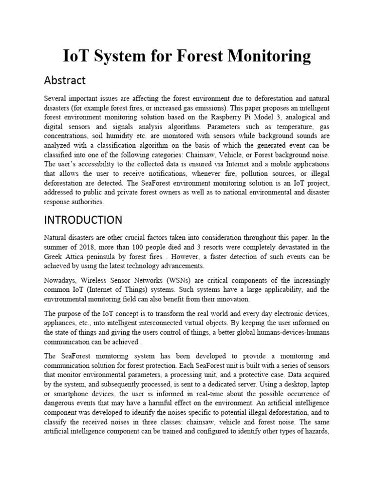 IoT-Based Forest Monitoring System | PDF | Internet Of Things ...