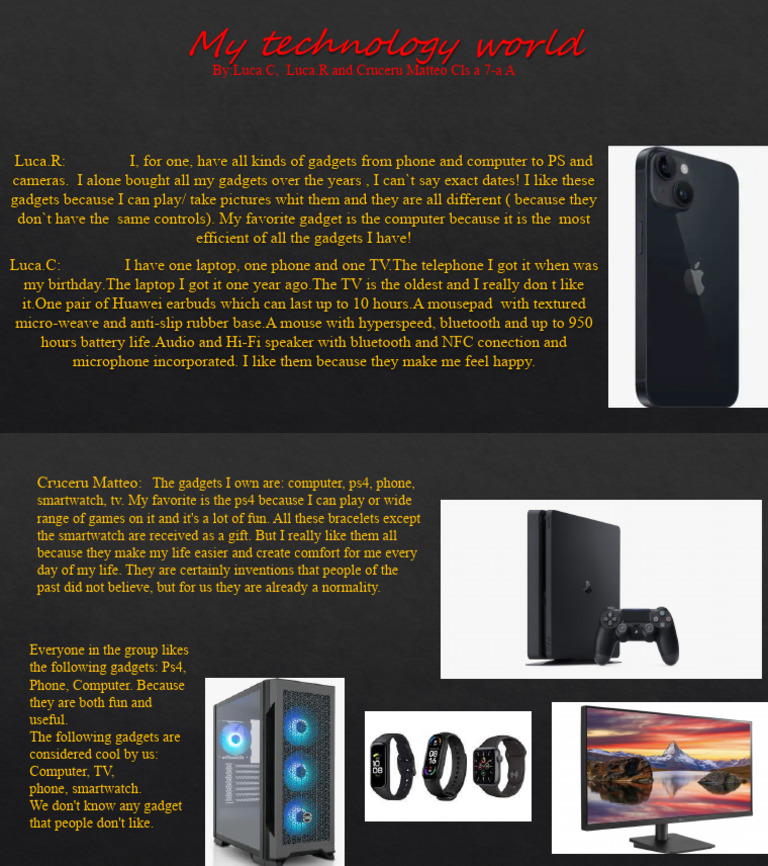 My Favorite Gadgets and Technology | PDF | Games & Activities | Social ...