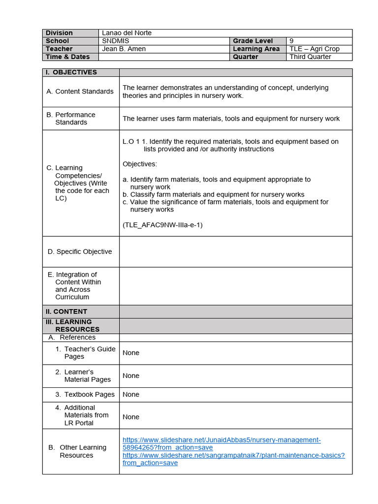 1-DLL-Template-TYPES-AND-SELECTION EDITED | PDF | Tools | Learning
