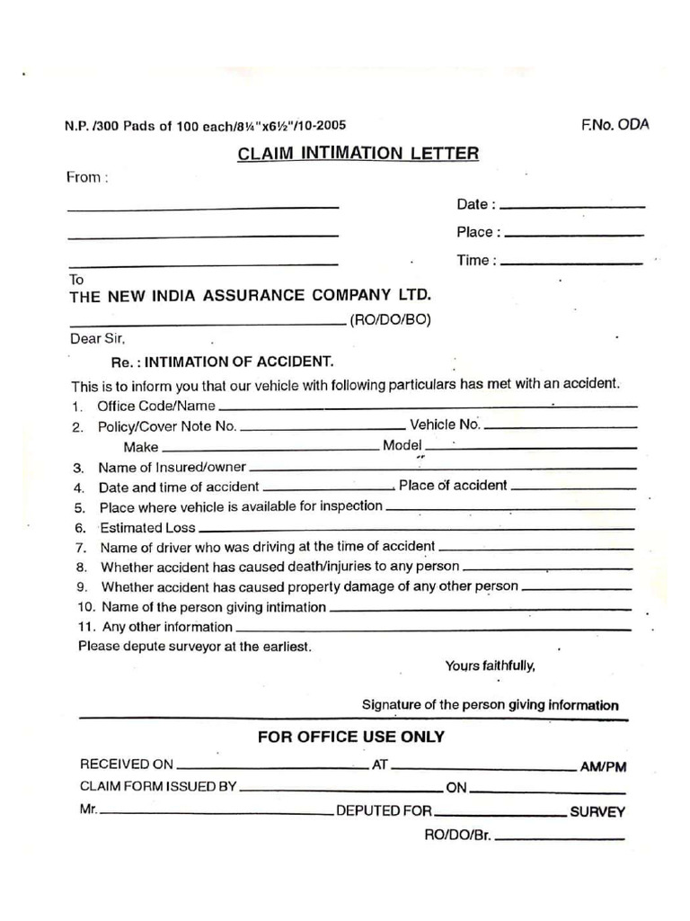 Nia Intimation Letter | PDF