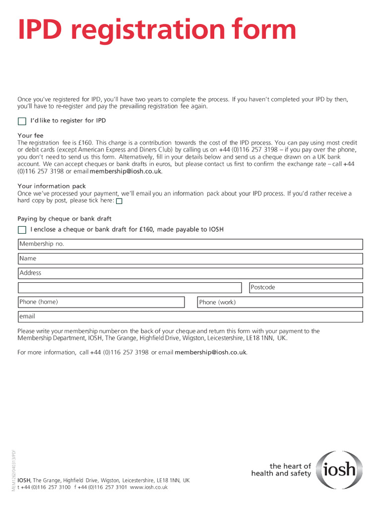 Ipd Registration Form 2017 | PDF