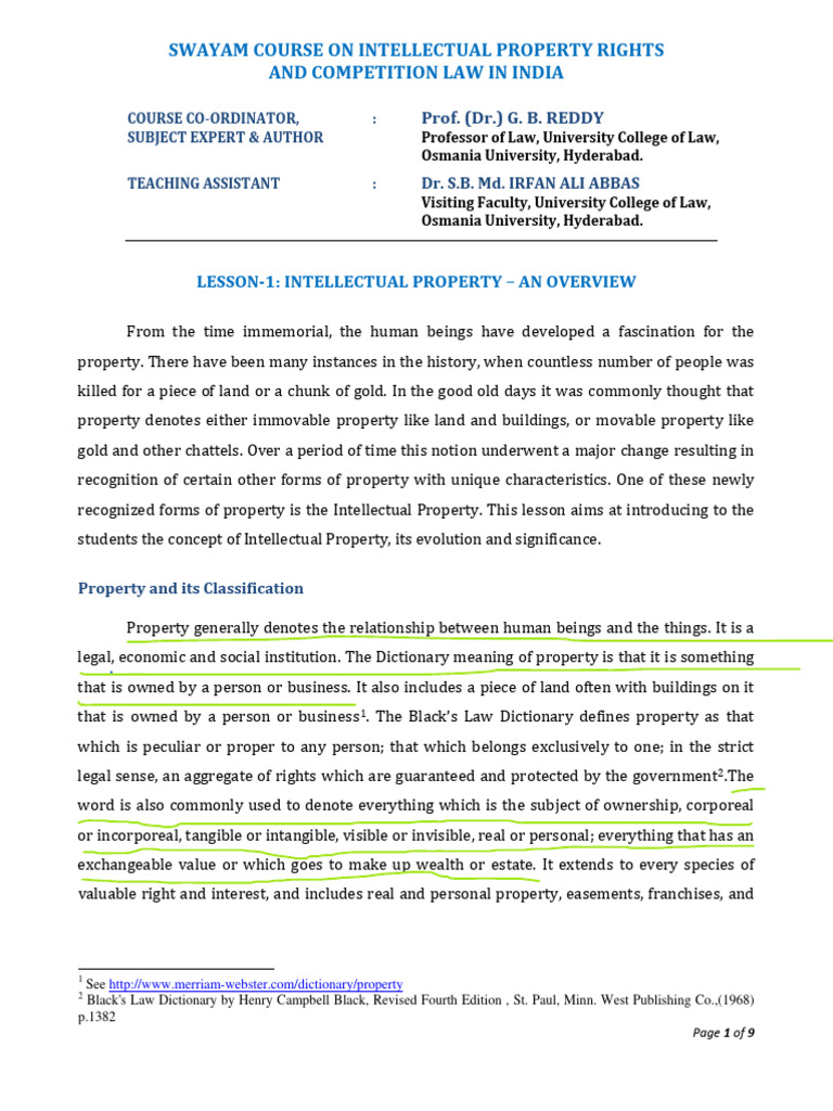 4 Lessons of W1 | PDF | Intellectual Property | World Intellectual Property Organization