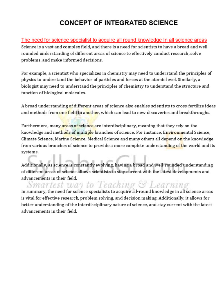 Integrated Science for Specialists | PDF | Science | Soil