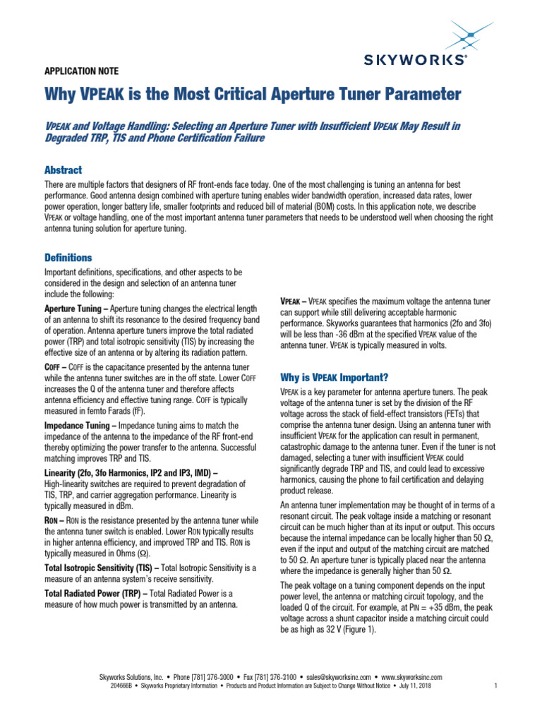 Antenna Tuner VPEAK Essentials | PDF | Antenna (Radio) | Electricity