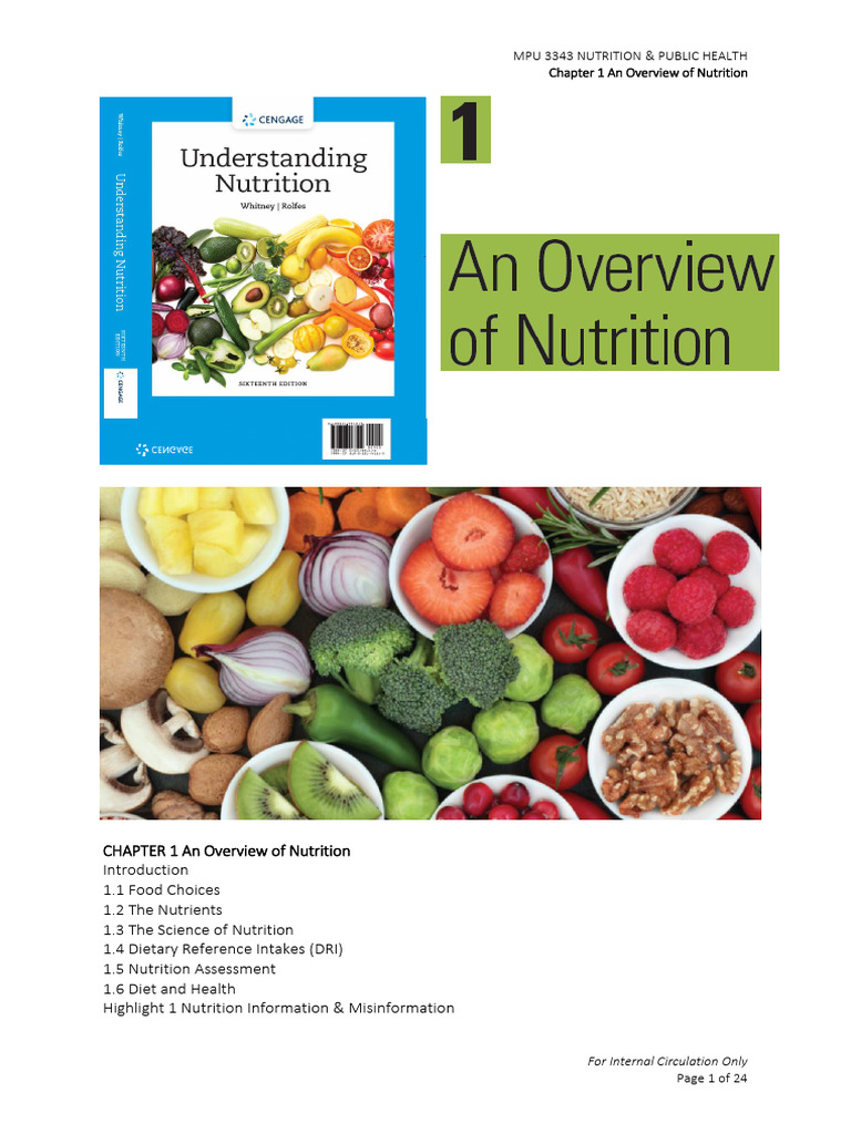 An Overview of Nutrition | PDF | Nutrients | Dietitian
