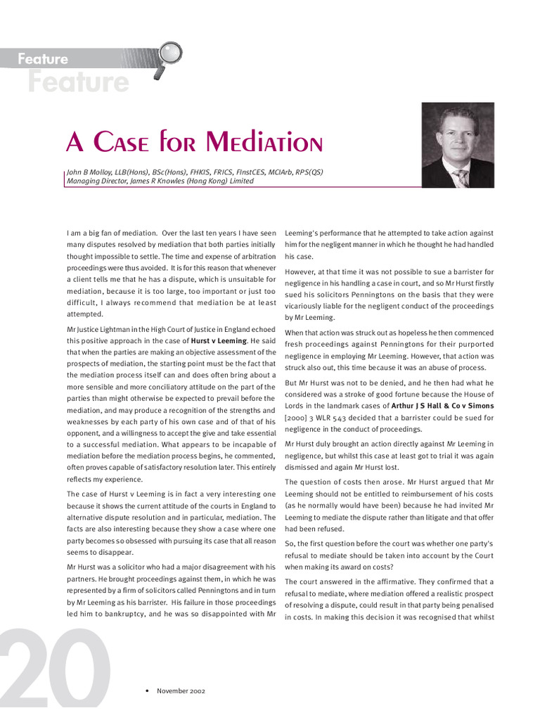 A Case For Mediation | PDF