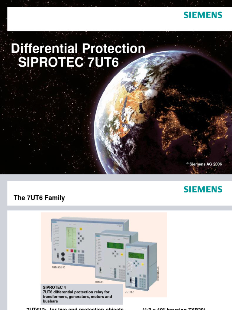 SIPROTEC 7UT6 Differential Protection | PDF | World Wide Web | Internet ...